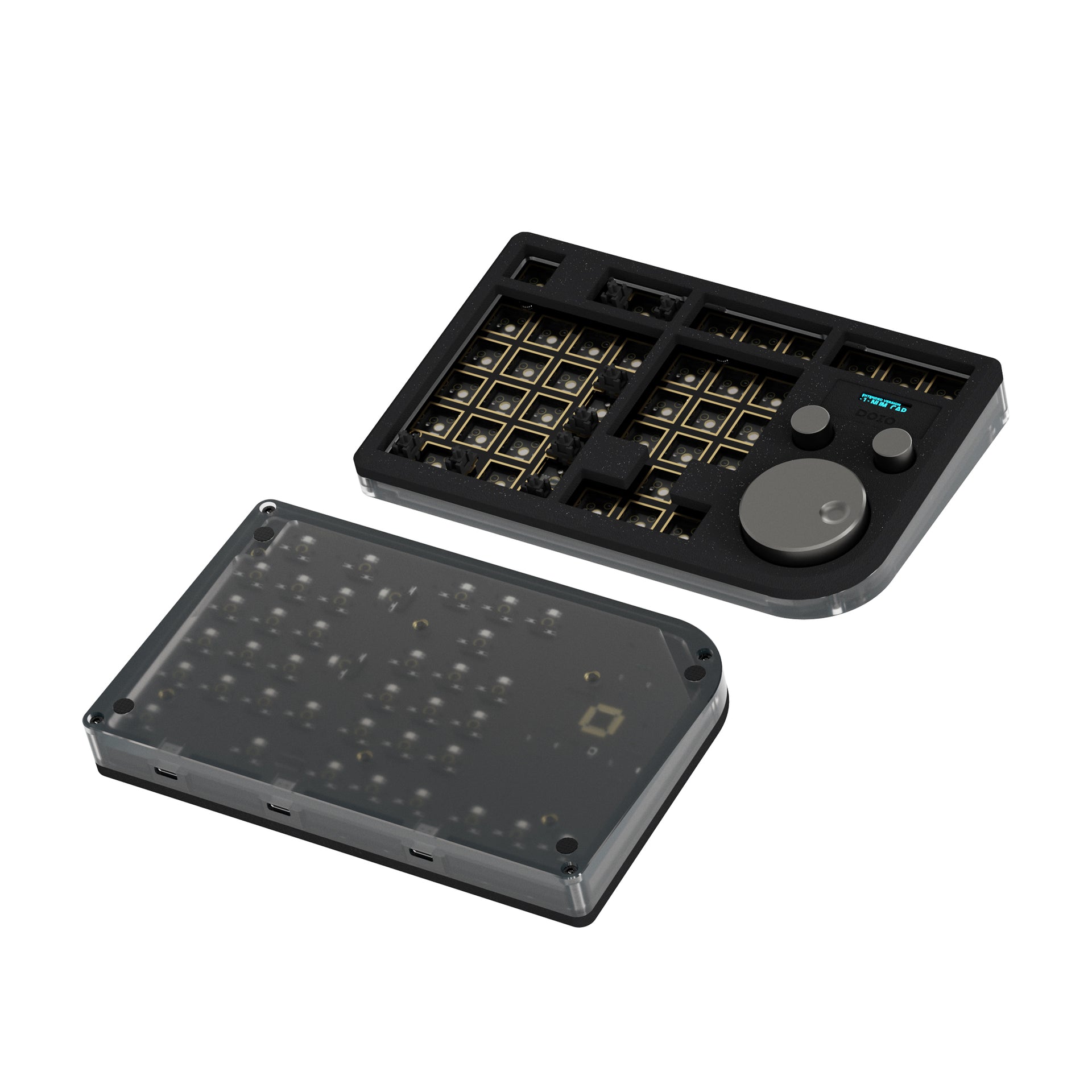 Megalodon DOIO Triple Knob 38% Keyboard with OLED Screen